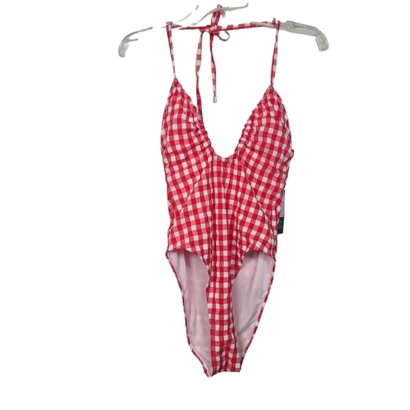 wild fable | Swim | Nwt Wild Fable Gingham Red White Extra High Leg ...